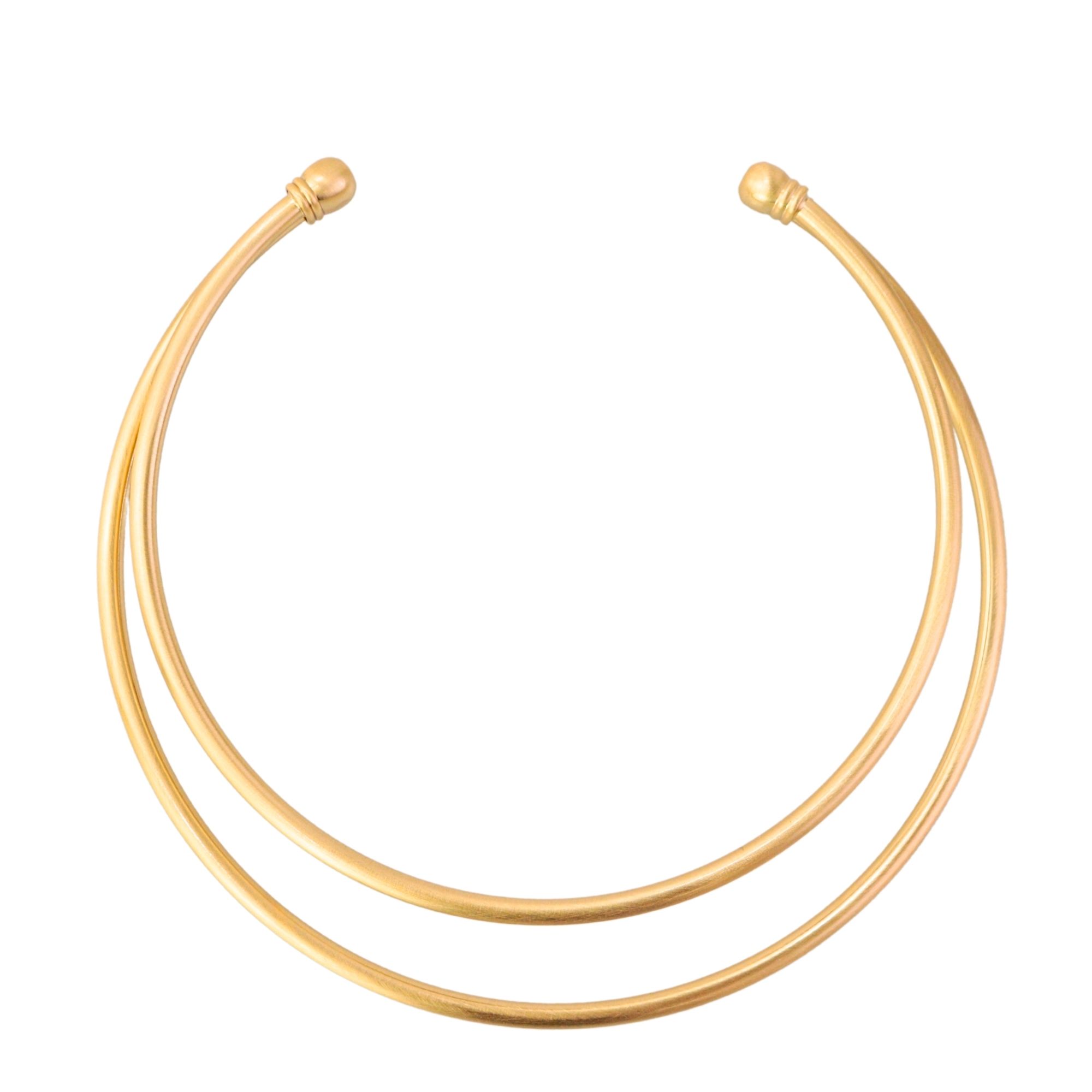 CHOKER ARO DUPLO FOSCO BANHADO EM OURO 18K
